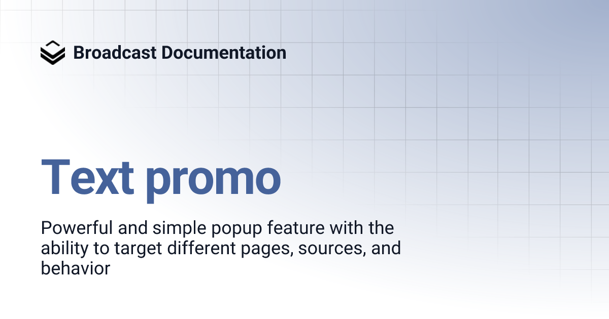 Text promo | Broadcast Documentation