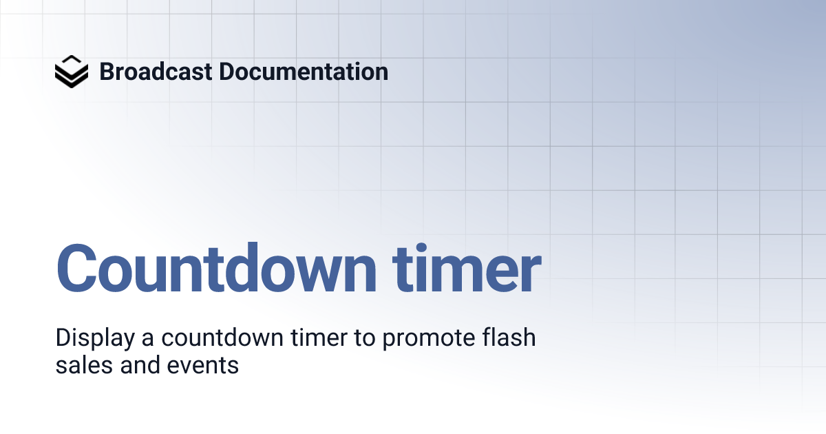 Countdown timer | Broadcast Documentation
