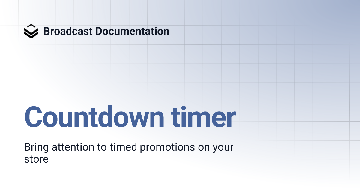 Countdown timer | Broadcast Documentation